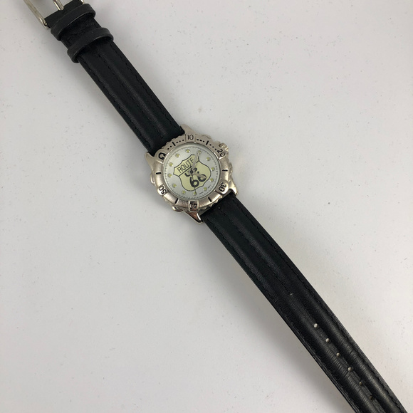 Route 66 | Accessories | Route 66 The Mother Road Watch Black Leather ...